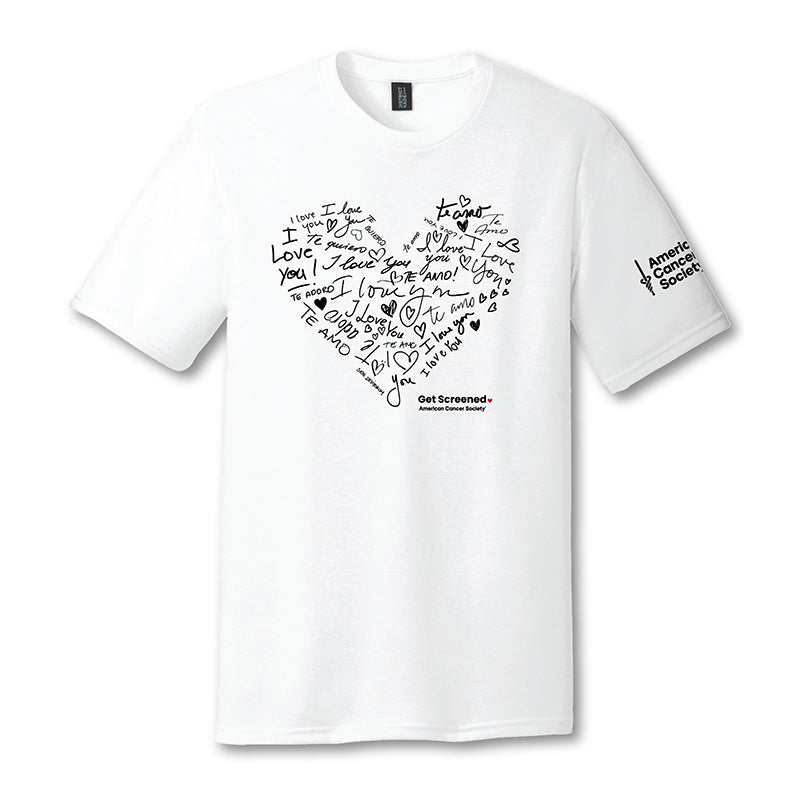 I Love You Get Screened Shirt - White – American Cancer Society eStore